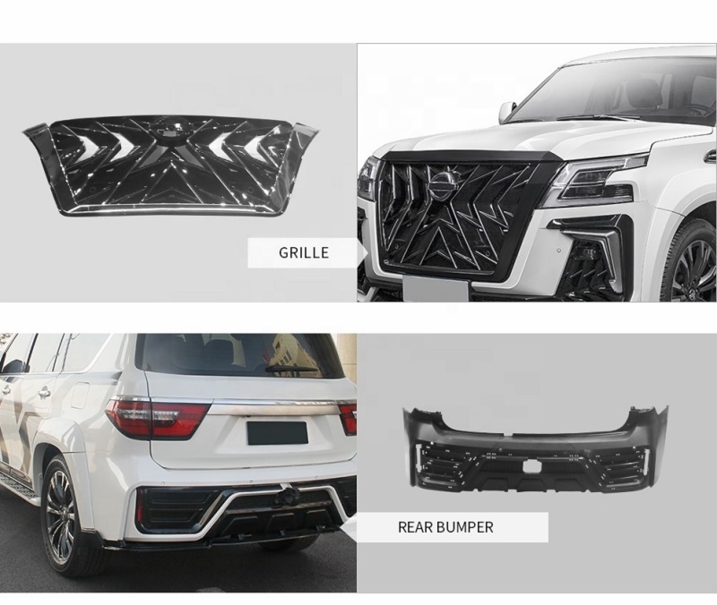 Front rear bumper grille 2021 black hawk edition body kit For 2020 Nissan Patrol Y62